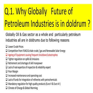 Why Globally Future of Future of petroleum industries is in doldrum ? | PPT