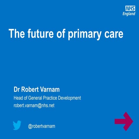 The future of primary care, RCGP East Anglia Faculty, 15 June 16 | PPT