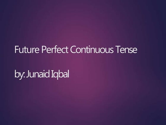 Future perfect tense | PPT