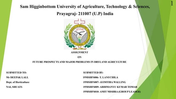 Rainfed agriculture lecture no1 | PPTX | Agriculture | Industries