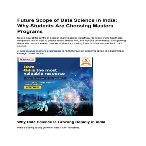 Future Scope of Data Science in India: Why Students Are Choosing ...