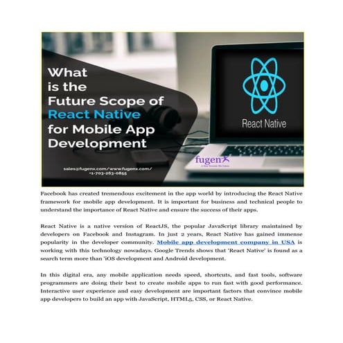 Future Scope Of React Native For Mobile App Development Pdf