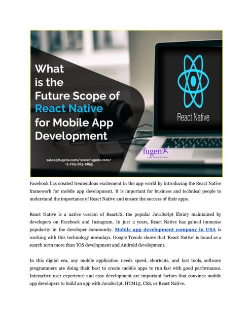 Future Scope Of React Native For Mobile App Development Pdf