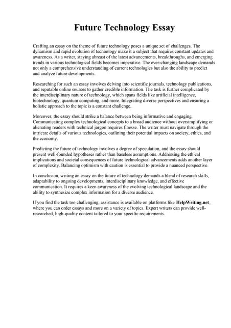 Essay Modern Technology.pdf | Technology & Computing