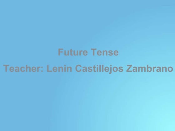 Future perfect tense | PPT