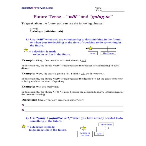 Future tense will and going to | PDF