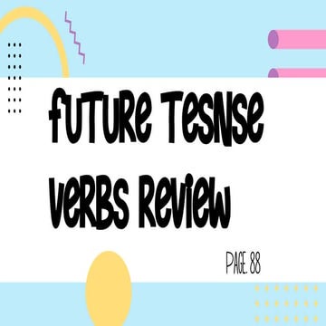 Future Tense different forms review for elementary | PPT