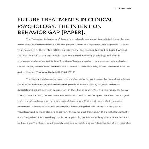 Future treatments Intention Behavior Gap [Psychological heuristic of ...