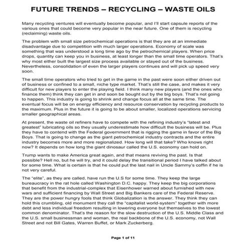 Future Trends - Recycling - Waste oils | PDF