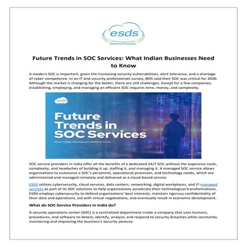 What is SOC and why do banks need SOC-as-a-Service? | PPTX