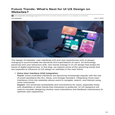 Future Trends What's Next for UI UX Design on Websites | PDF