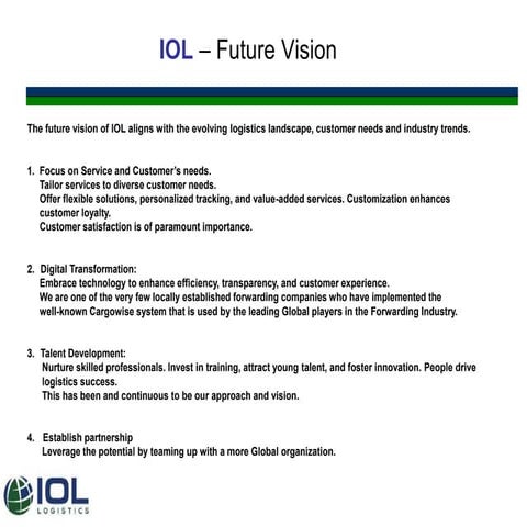 Future Vision of IOL Tobe Introducedby the company | PPT