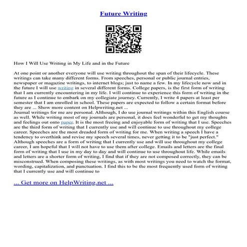 Future Writing | PDF