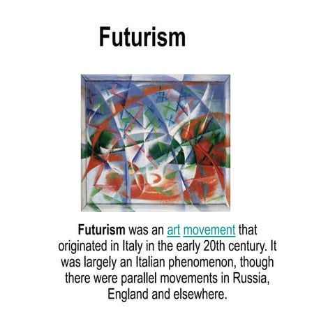 Futurism power point presentation , art and aesthetics | PPT