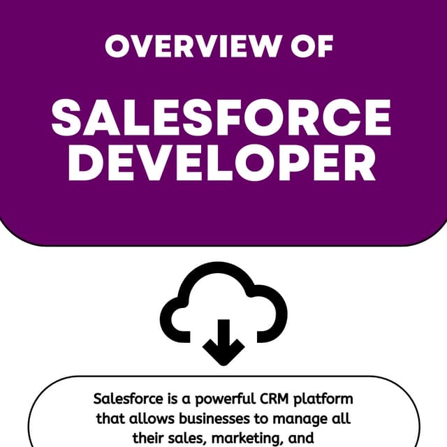 Overview of Salesforce Developer | PDF | Computer Software and ...