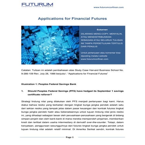 Applications for financial futures | PDF
