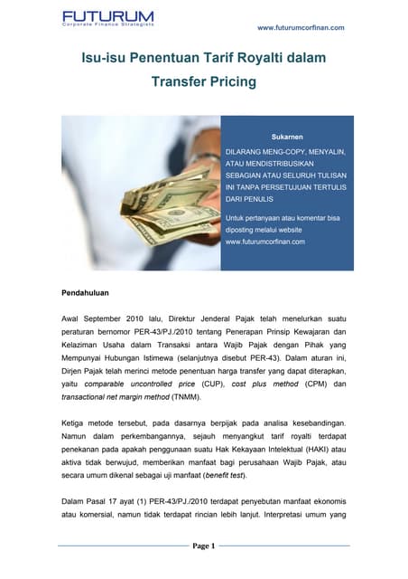 Transfer pricing - harta aset tak berwujud | PDF