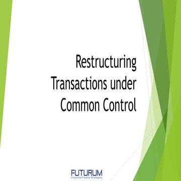 Training FUTURUM : Restructuring Transactions under Common Control ...