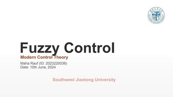 Introduction To Fuzzy Logic Control System Ppt