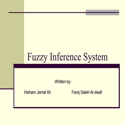 Fuzzy inference systems | PDF