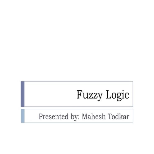 Fuzzy Logic Ppt