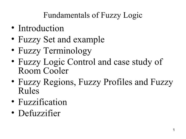 Presentation on fuzzy logic and fuzzy systems | PPTX | Programming Languages | Computing