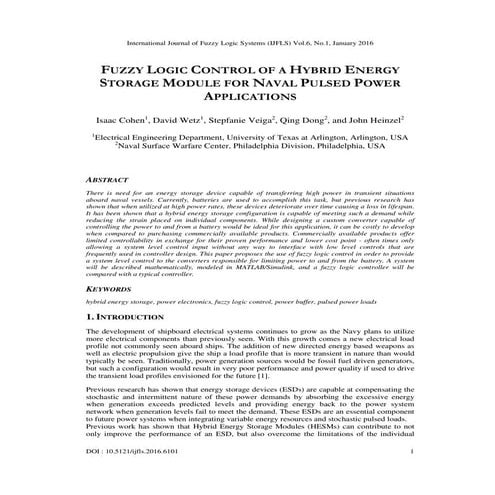 Fuzzy logic control of a hybrid energy | PDF