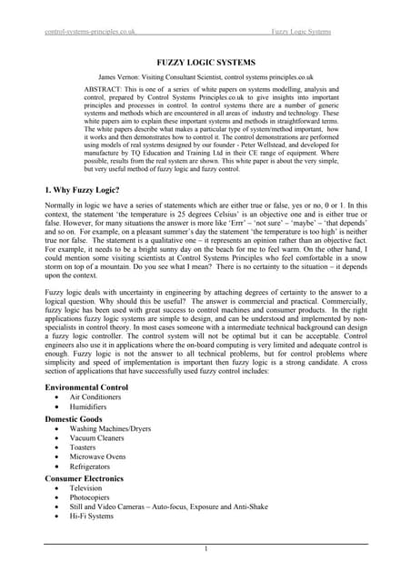 Fuzzy Logic Controller | PPT