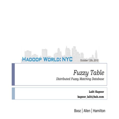 Hadoop World 2010 - BAH - Fuzzy Table | PPTX
