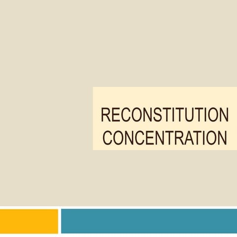 Reconstitution Concentration | PPT