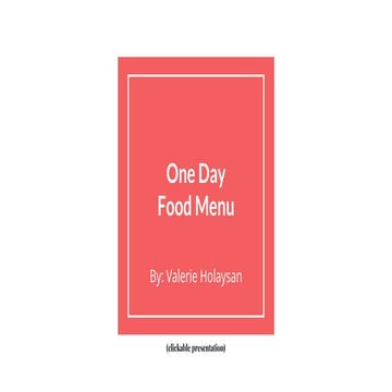 Valerie one day food menu | PPT