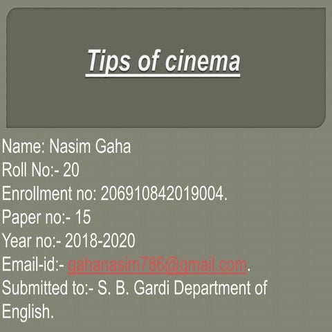 Types of cinema | PPTX