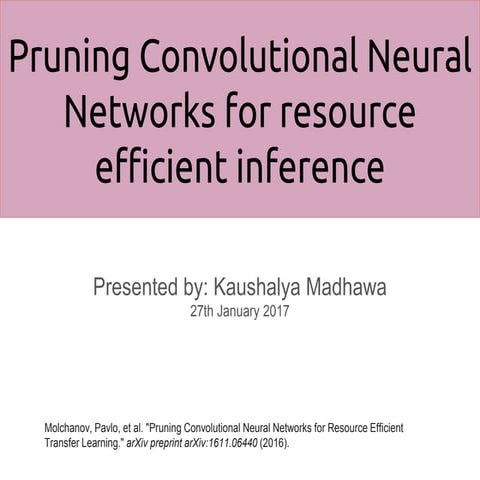Pruning Convolutional Neural Networks For Resource Efficient Inference Ppt 