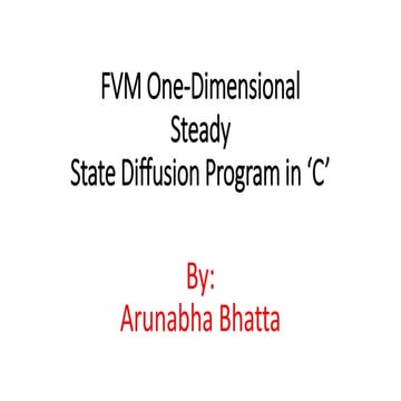 Fvm One Dimensional Steady State Diffusion Program In ‘c Ppt