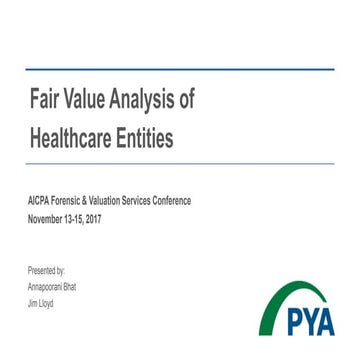 Fair Value Analysis Of Healthcare Entities Ppt