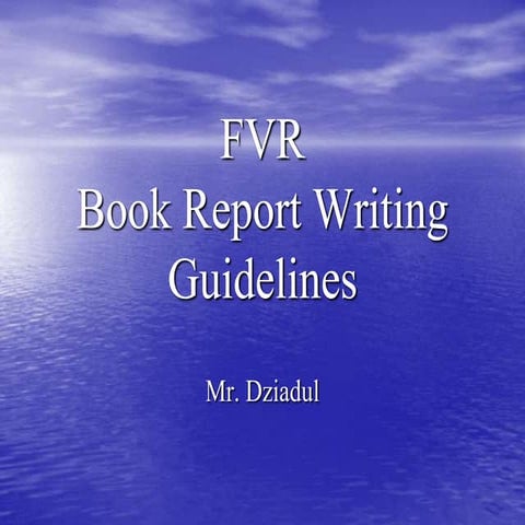 FVR book report guidelines | PPTX