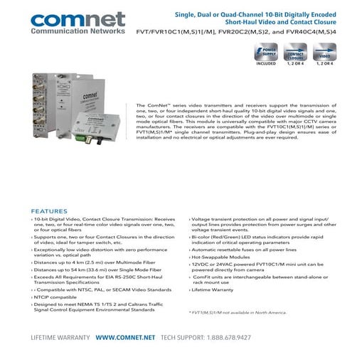 ComNet FVT120D8M Data Sheet | PDF