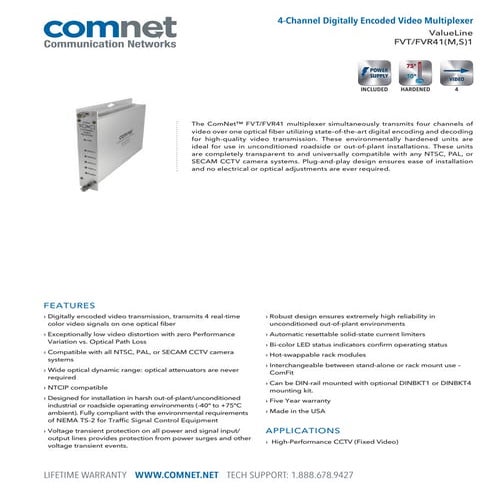 ComNet FDX60M1A Data Sheet | PDF