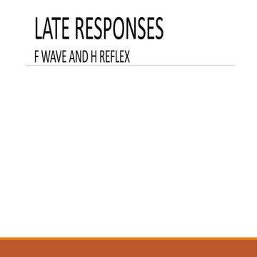 H reflex (Hoffmann's Reflex) | PPT