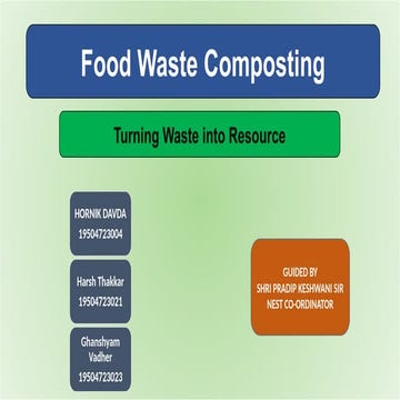 Food waste composting involve about the minimum food waste should done ...