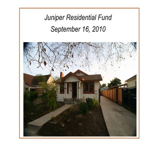 Update On Juniper Fund Sep 2010 | PPT