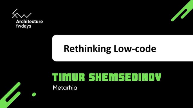 Rethinking Low Code Timur Shemsedinov Ppt