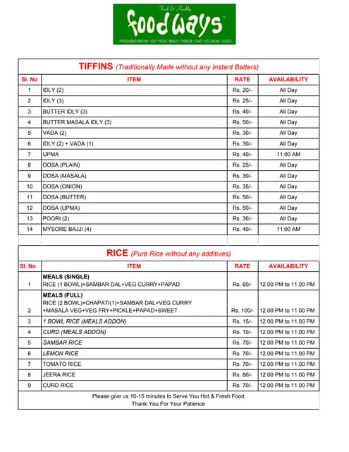 Marias Goan Kitchen Menu Card V1 | PPT