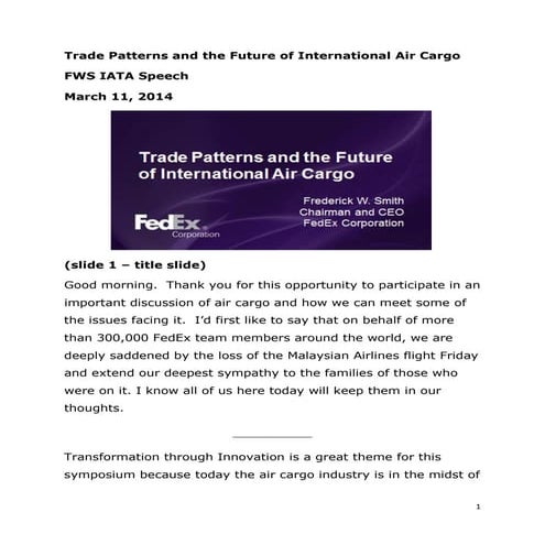 Fws iata speech slides integrated 3 11-14 | PDF