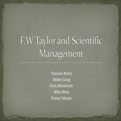 F W Taylor................................ | PPT