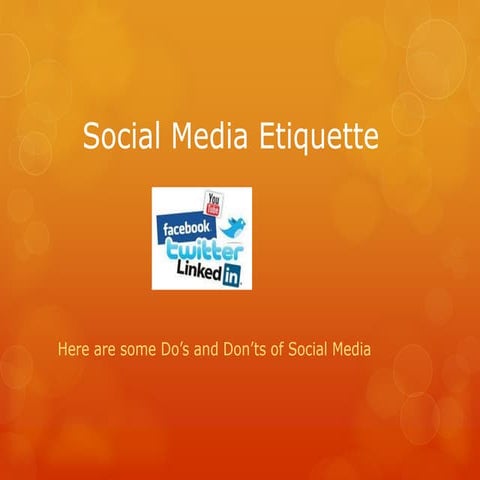 Social media etiquette | PPTX