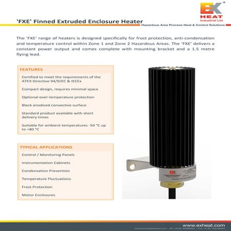 FXE Finned Extruded Enclosure Heater Exheat Flameproof Fan Heaters ...