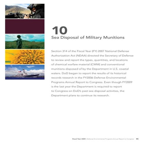 Final Report to Congress on US Sea Disposal of Military Munitions | PDF