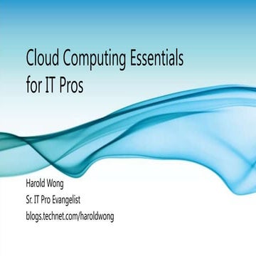 TechNet Event: August 2011 Cloud Essentials | PPTX