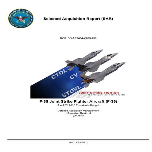 FY2016 F-35 SAR | PDF